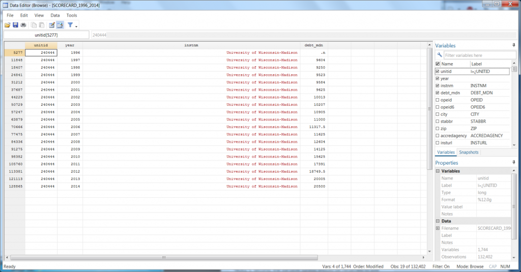Working with College Scorecard data | Nick Hillman